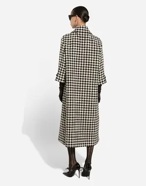 Dolce & Gabbana Single-breasted Macro-houndstooth Wool Coat