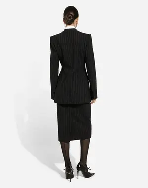 Dolce & Gabbana Pinstripe Wool Skirt - Multicolor