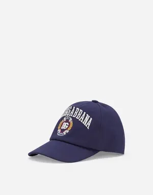 Dolce & Gabbana Twill Baseball Cap With Embroidered Logo - Blue
