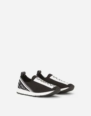 Dolce & Gabbana Sorrento Logo Tape Slip-on Sneakers - Black