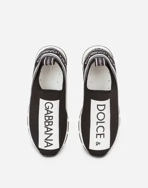 Dolce & Gabbana Sorrento Logo Tape Slip-on Sneakers - Black