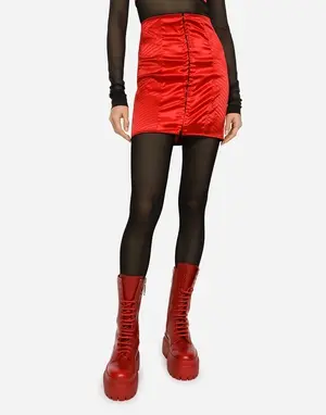 Dolce & Gabbana Satin Miniskirt With Hook-and-eye Fastenings