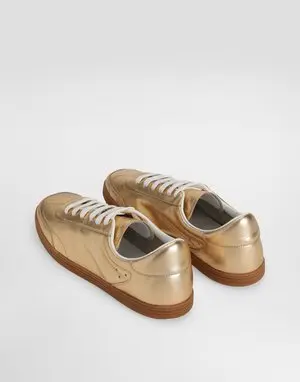 Dolce & Gabbana Saint Tropez Foiled Leather Sneakers