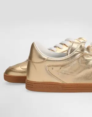 Dolce & Gabbana Saint Tropez Foiled Leather Sneakers