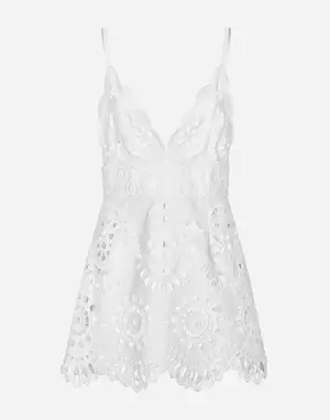 Dolce & Gabbana Cotton Minidress With Cut-outs