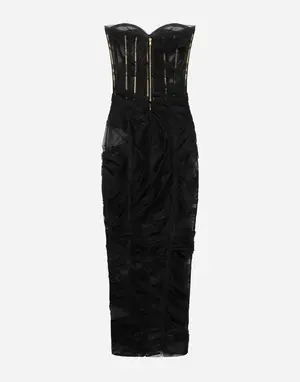Dolce & Gabbana Tulle Corset Dress With Draping
