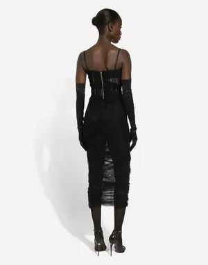 Dolce & Gabbana Tulle Corset Dress With Draping