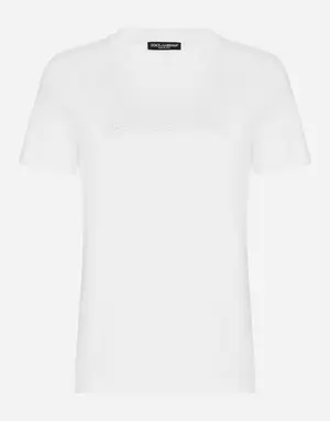 Dolce & Gabbana Jersey T-shirt With Flocked Detail - White