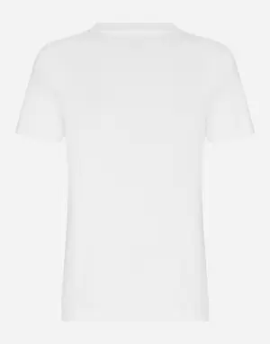 Dolce & Gabbana Jersey T-shirt With Flocked Detail - White