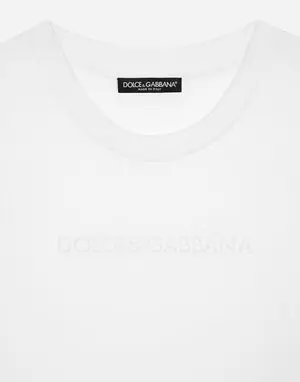 Dolce & Gabbana Jersey T-shirt With Flocked Detail - White