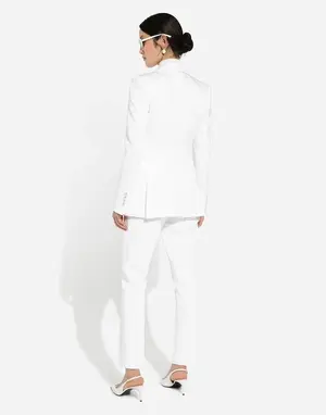 Dolce & Gabbana Single-breasted Brocade Turlington Blazer - White