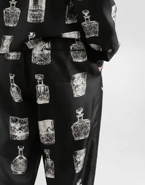 Dolce & Gabbana Silk Pajama Pants With Whisky