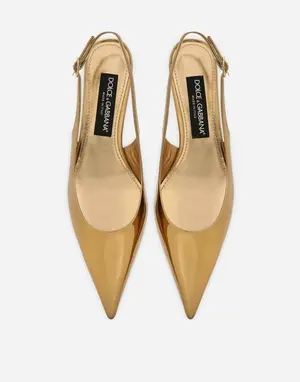 Dolce & Gabbana Mirrored Calfskin Slingbacks