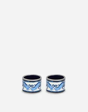 Dolce & Gabbana Set Of 2 Medium Ceramic Napkin Rings - Multicolor