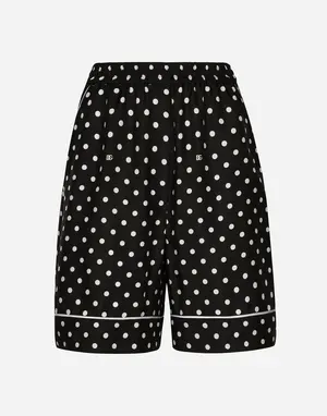 Dolce & Gabbana Silk Pajama Shorts With Polka-dot - Print