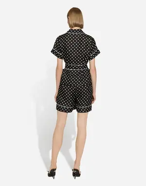 Dolce & Gabbana Silk Pajama Shorts With Polka-dot - Print