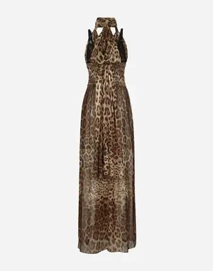 Dolce & Gabbana Leopard- Chiffon Dress