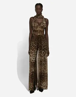 Dolce & Gabbana Leopard- Chiffon Dress