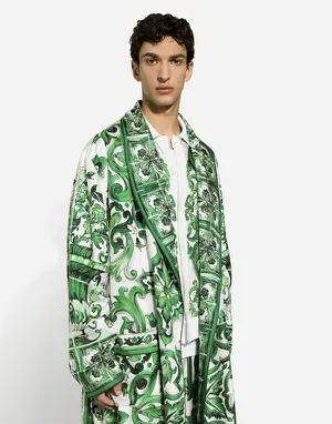 Dolce & Gabbana Silk Twill Robe With Majolica - Print