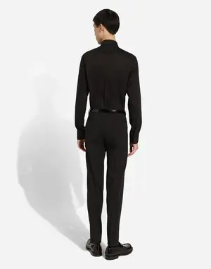Dolce & Gabbana Stretch Cotton Gold-fit Shirt - Black