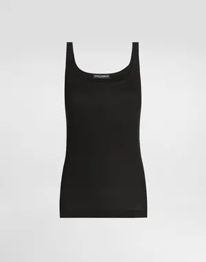 Dolce & Gabbana Fine-rib Cotton Tank Top - Black