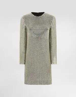 Dolce & Gabbana Short Crystal Mesh Dress - Gold