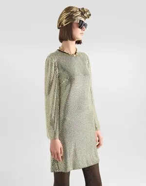 Dolce & Gabbana Short Crystal Mesh Dress - Gold