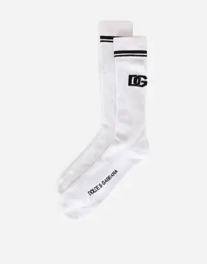 Dolce & Gabbana Cotton Jacquard Socks With Dg Logo
