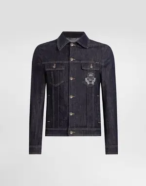 Dolce & Gabbana Cotton Denim Jacket With Patch - Multicolor