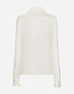 Dolce & Gabbana Silk Organza Shirt With Ruffles