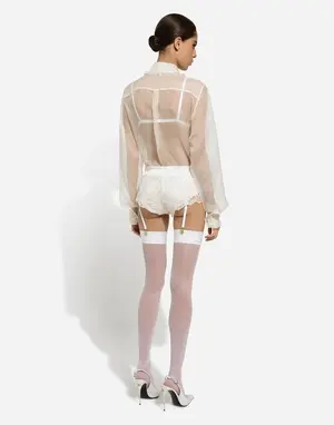 Dolce & Gabbana Silk Organza Shirt With Ruffles