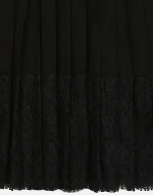 Dolce & Gabbana Crêpe De Chine Underskirt With Lace Edging