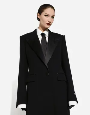 Dolce & Gabbana Long Single-breasted Wool Tuxedo Coat