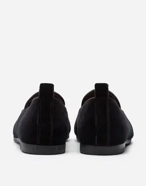 Dolce & Gabbana Velvet Slippers With Crown Patch