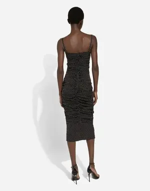 Dolce & Gabbana Micro Polka-dot Charmeuse Sheath Dress - Print