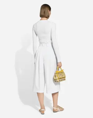 Dolce & Gabbana Ribbed Viscose Sweater With Metal Dg Logo