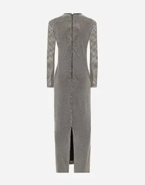 Dolce & Gabbana Long Crystal Mesh Dress - Silver