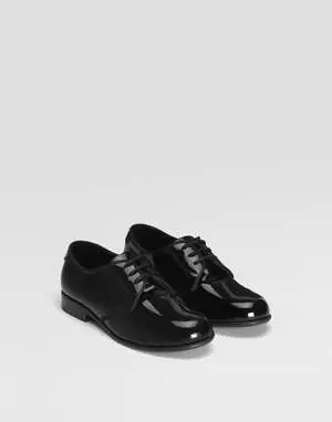 Dolce & Gabbana Lace-up Shoes In Patent Leather And Grosgrain