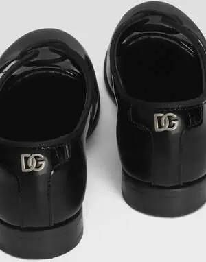 Dolce & Gabbana Lace-up Shoes In Patent Leather And Grosgrain
