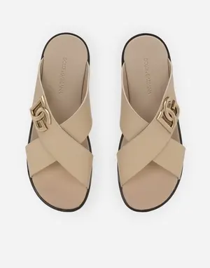 Dolce & Gabbana Calfskin Sandals - Beige