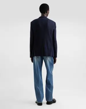 Dolce & Gabbana Single-breasted Cotton Jersey Jacket With Logo Embroidery