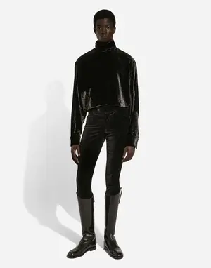 Dolce & Gabbana Velvet Turtleneck With Cuffs