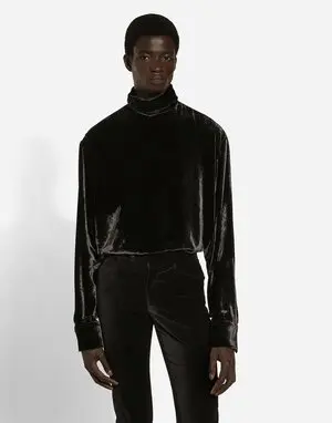 Dolce & Gabbana Velvet Turtleneck With Cuffs