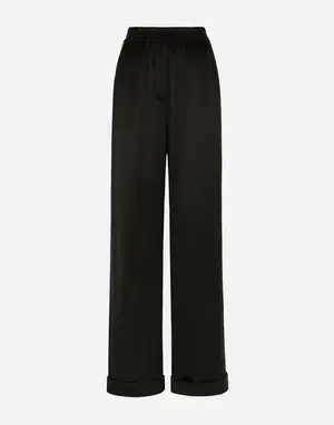 Dolce & Gabbana Silk Satin Pajama Pants - Black