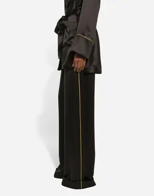 Dolce & Gabbana Silk Satin Pajama Pants - Black