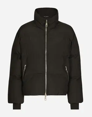 Dolce & Gabbana Short Nylon Down Jacket With Branded Tag