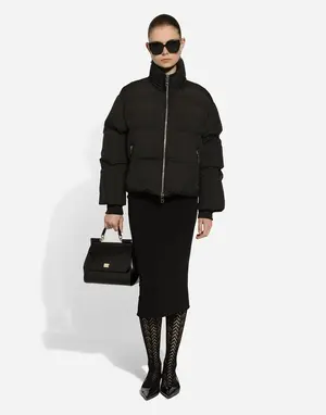 Dolce & Gabbana Short Nylon Down Jacket With Branded Tag