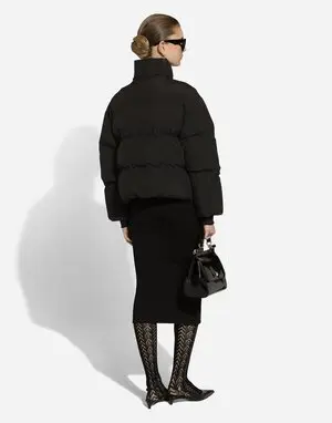 Dolce & Gabbana Short Nylon Down Jacket With Branded Tag