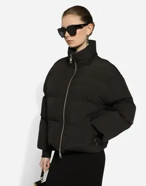 Dolce & Gabbana Short Nylon Down Jacket With Branded Tag