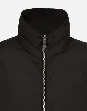 Dolce & Gabbana Short Nylon Down Jacket With Branded Tag